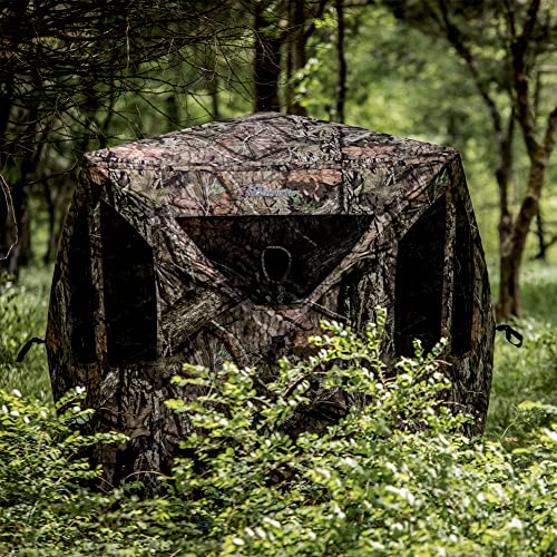 Ameristep Brickhouse Hunting Blind | 3-Person Ground Blind in Mossy Oak Break-Up Country, One Size