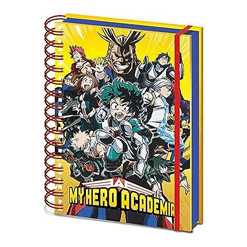 My Hero Academia S1 Hardback Wiro Notebook, A5 Lined Pages (Radial Character Burst Design) - Official Merchandise