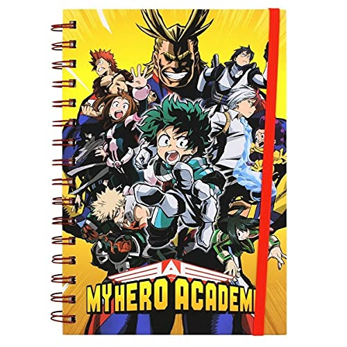 My Hero Academia S1 Hardback Wiro Notebook, A5 Lined Pages (Radial Character Burst Design) - Official Merchandise