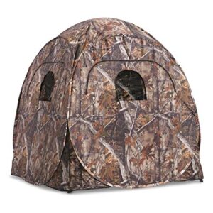 guide gear deluxe pop-up hunting ground blind, 1-2 person tent, hunting gear, equipment, and accessories, 4-panel spring steel