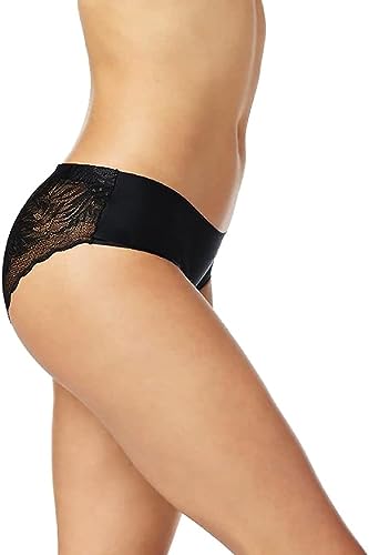 Vince Camuto Women's Underwear ? Seamless Lace Hipster Briefs (3 Pack), Size Medium, Black/Soft Violet/Taupe