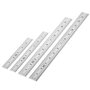 mr. pen- machinist ruler, 4 pack (6, 8, 12, 14 inch), metric ruler, millimeter ruler, (1/64, 1/32, mm and .5 mm), 6 inch ruler, stainless steel ruler