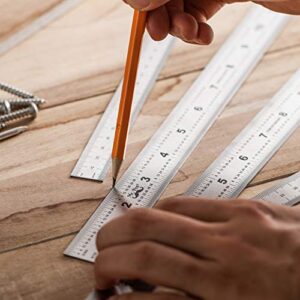 Mr. Pen- Machinist Ruler, 4 Pack (6, 8, 12, 14 inch), Metric Ruler, Millimeter Ruler, (1/64, 1/32, mm and .5 mm), 6 inch Ruler, Stainless Steel Ruler