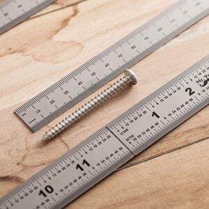 Mr. Pen- Machinist Ruler, 4 Pack (6, 8, 12, 14 inch), Metric Ruler, Millimeter Ruler, (1/64, 1/32, mm and .5 mm), 6 inch Ruler, Stainless Steel Ruler