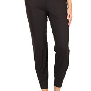 Leggings Depot Women's ActiveFlex Jogger Pants with Pockets (Full Length, Black, Small)