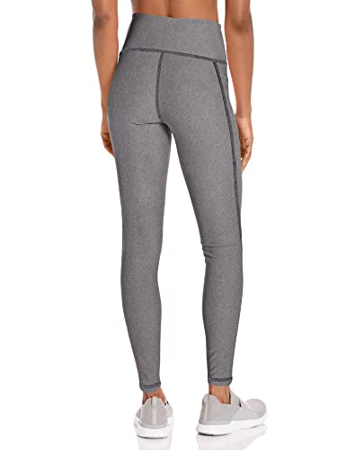 Under Armour Women's HeatGear Armour High No-Slip Waistband Pocketed Leggings , Charcoal Light Heather (019)/White , Large