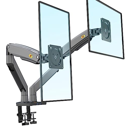 NB North Bayou Dual Monitor Desk Mount Stand Full Motion Swivel Computer Monitor Arm Fits 2 Screens up to 32'' with Load Capacity 6.6~26.4lbs for Each Monitor G75