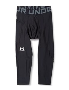 under armour men's armour heatgear 3/4 leggings , black (001)/pitch gray , x-large