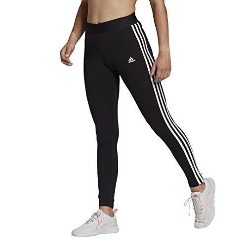 adidas Women's Essentials 3-stripes Leggings, Black/White, Large