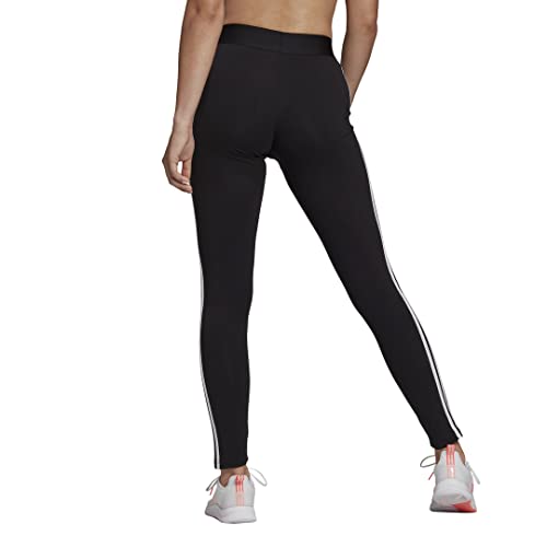 adidas Women's Essentials 3-stripes Leggings, Black/White, Large