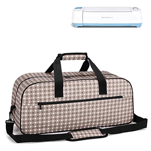 Yarwo Carrying Case Compatible for Cricut Maker, Cricut Explore Air (Air 2), Silhouette Cameo 3 and Cameo 4, Die-Cut Machine Travel Tote Bag with Pockets for Craft Tools and Supplies, Dots