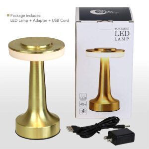 O’Bright Portable LED Table Lamp with Touch Sensor, 3-Levels Brightness, Rechargeable Battery Up to 48 Hours Usage, Night Light for Kids Nursery, Nightstand Lamp, Bedside Lamp (Gold)