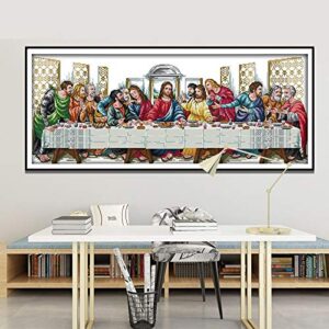 Joy Sunday Jesus Cross Stitch Kits 14CT Counted Full Range of Embroidery Starter Kit for Beginners Unprinted Pattern-The Last Supper