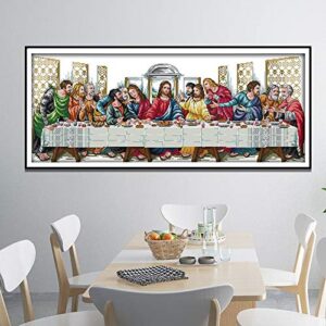 Joy Sunday Jesus Cross Stitch Kits 14CT Counted Full Range of Embroidery Starter Kit for Beginners Unprinted Pattern-The Last Supper