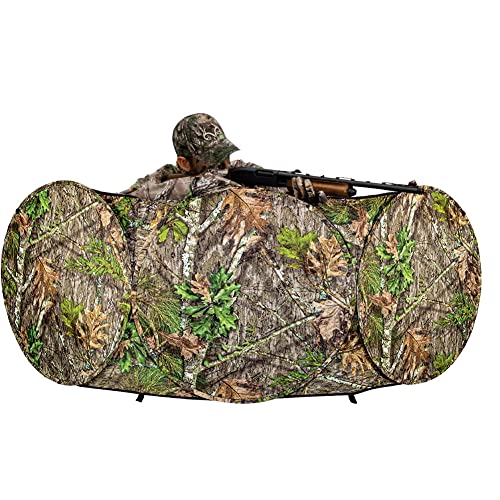 Ameristep Jakehouse Lightweight Durable 96" x 27" Compact Size 2-Person Capacity Portable Turkey Hunting Ground Blind - Mossy Oak Obsession