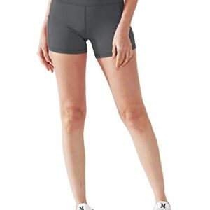 CADMUS Women's High Waist Yoga Shorts Spandex Running Side Pockets, 16#, Navy & Grey & Black,Medium