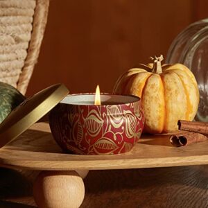 LA JOLIE MUSE Pumpkin Cinnamon Candle, Fall Candle, Travel Tin Holiday Candle, 45 Hours Burning Time, Small Candle Gift for Autumn