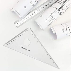 Coopay Large Triangle Ruler Set Square, 30/60 and 45/90 Degrees, Circular Hollow