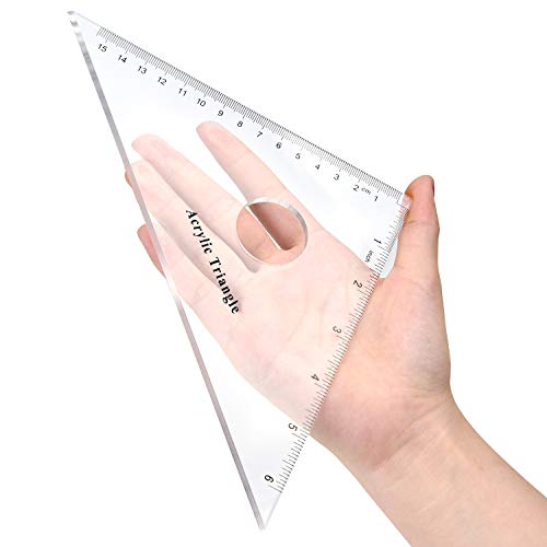 Coopay Large Triangle Ruler Set Square, 30/60 and 45/90 Degrees, Circular Hollow