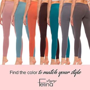 Felina Velvety Super Soft Lightweight Style 2801 Leggings 2-Pack - for Women - Yoga Pants, Workout Clothes (Big City, Small)