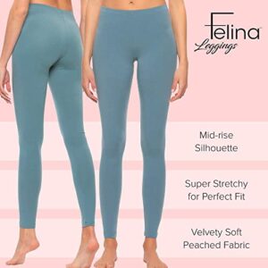 Felina Velvety Super Soft Lightweight Style 2801 Leggings 2-Pack - for Women - Yoga Pants, Workout Clothes (Big City, Small)