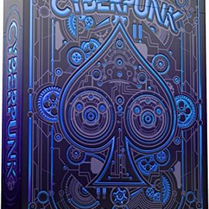 Cyberpunk Blue Playing Cards, Cardistry Decks, Black Deck of Playing Cards for Kids & Adults, Cool Playing Cards with Card Game e-Book, Unique Playing Cards for Poker, Cyberpunk Cards