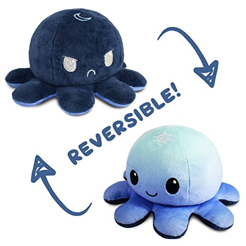 TeeTurtle - The Original Reversible Octopus Plushie - Day + Night - Cute Sensory Fidget Stuffed Animals That Show Your Mood