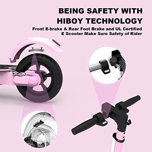 Hiboy S2 Lite Electric Scooter - 6.5" Solid Tires - Up to 10.6 Miles Long-Range & 13 MPH Portable Folding Commuting Scooter for Teens/Adults (Sakura Pink)