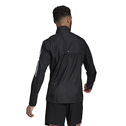 adidas Men's Marathon Jacket 3-Stripes, Black/White, Medium