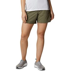 columbia women's sandy river cargo short, breathable, upf 30 sun protection, stone green, medium