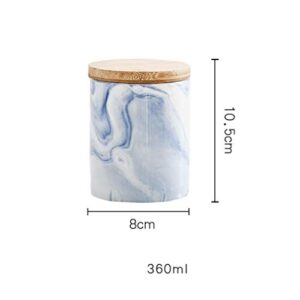 XUDREZ Ceramic Food Storage Jar - Marble Look Porcelain Canister Bamboo Lid with Airtight Silicone Seal, Perfect for Tea, Coffee, Spices or Snacks (4)