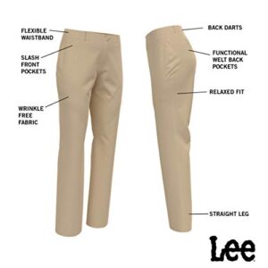 Lee Women's Plus Size Wrinkle Free Relaxed Fit Straight Leg Pant, Flax, 20W Medium