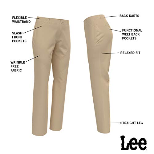 Lee Women's Plus Size Wrinkle Free Relaxed Fit Straight Leg Pant, Flax, 20W Medium