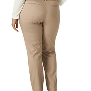 Lee Women's Plus Size Wrinkle Free Relaxed Fit Straight Leg Pant, Flax, 20W Medium