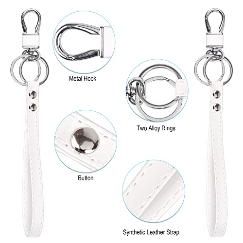 Amazon Essentials - Lanyard Keychain with Detachable Alloy Metal Rings (white)