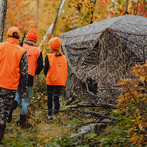 Barronett Blinds® Memory Maker 5, Portable Hunting Blind, 5-Sided Hub Blind, 600 Denier Fabric, Silent Slide Windows, 4-Person, Mossy Oak® Original Treestand, 72” x 96” x 96”, GK550BLT