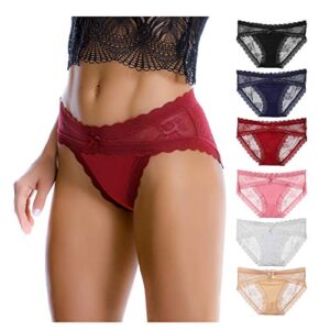 levao women lace underwear sexy breathable hipster panties stretch seamless bikini briefs multipack