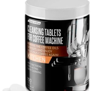 CleanHike Espresso Machine Cleaning Tablets - (100 Tablets) For Breville, Jura, Miele, and Universal Coffee Machine for All Brands - Professional Coffee Grease and Residue Cleaner for Baristas (1)