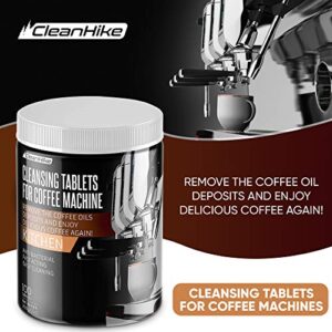 CleanHike Espresso Machine Cleaning Tablets - (100 Tablets) For Breville, Jura, Miele, and Universal Coffee Machine for All Brands - Professional Coffee Grease and Residue Cleaner for Baristas (1)