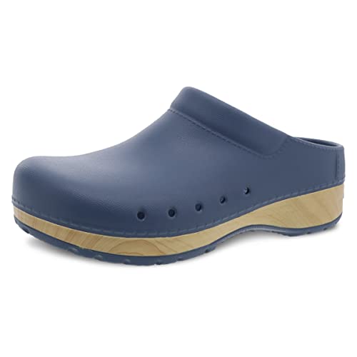 Dansko Kane Slip-On Mule Clog for Women – Lightweight Cushioned Comfort and Removable EVA Footbed with Arch Support – Easy Clean Uppers Kane Blue 7.5-8 M US