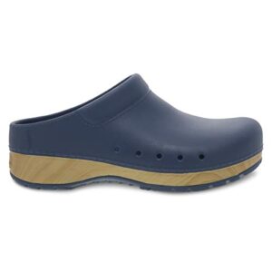 Dansko Kane Slip-On Mule Clog for Women – Lightweight Cushioned Comfort and Removable EVA Footbed with Arch Support – Easy Clean Uppers Kane Blue 7.5-8 M US