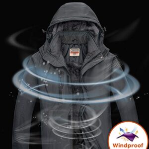 WULFUL Men's Waterproof Ski Jacket Warm Winter Snow Coat Mountain Windbreaker Hooded Raincoat