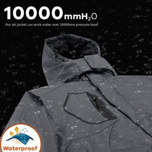 WULFUL Men's Waterproof Ski Jacket Warm Winter Snow Coat Mountain Windbreaker Hooded Raincoat