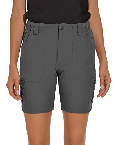 VAYAGER Women's Hiking Cargo Shorts Quick Dry Lightweight Stretch Shorts Golf Fishing Outdoor Casual Shorts Grey X-Small