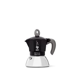 bialetti - moka induction, moka pot, suitable for all types of hobs, 2 cups espresso (2.8 oz), 90 milliliters,black