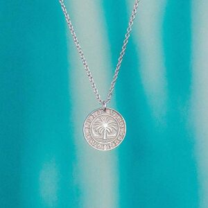 Pura Vida Silver Live Free Medallion Necklace - 16 Inches, 2" Extender