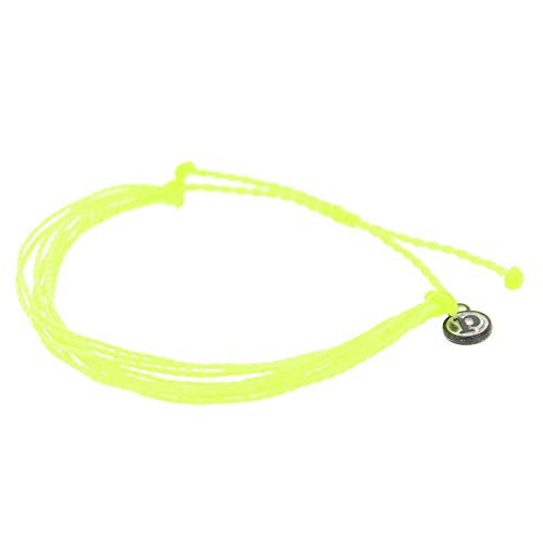 Pura Vida Originals Neon Yellow Bracelet - Waterproof, Adjustable - Coated Charm