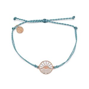 pura vida rose gold sunrise to sunset bracelet - adjustable band - smoke blue