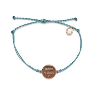 Pura Vida Rose Gold Sunrise to Sunset Bracelet - Adjustable Band - Smoke Blue