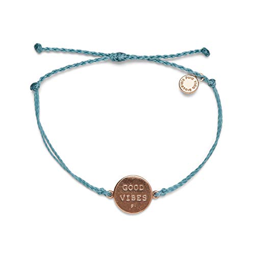 Pura Vida Rose Gold Sunrise to Sunset Bracelet - Adjustable Band - Smoke Blue